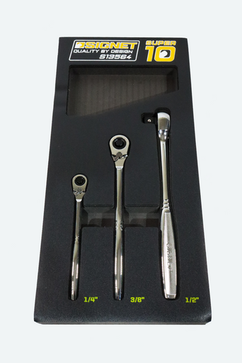 Signet 3 Piece Super 10 Ratchet 1/4", 3/8" & 1/2" Drive EVA Foam Set ...