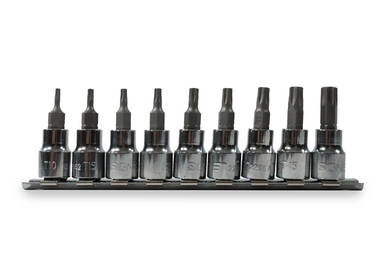 Signet 9 Piece Torx Socket Set 3/8" Driver T10-T50 on Rail - Tool Truck UK
