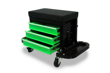 ToolTruck Mechanics 3 Drawer Tool Box Seat - Black & Green - Tool Truck UK