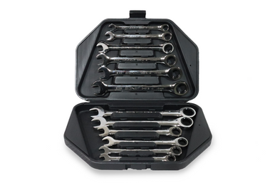 Signet 12 Piece Ratchet Spanner Set Metric 8-19mm Blow Mold Case - Tool ...