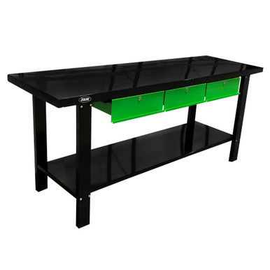 JBM Tools Work Bench with 3 Drawers Black & Green - Tool Truck UK