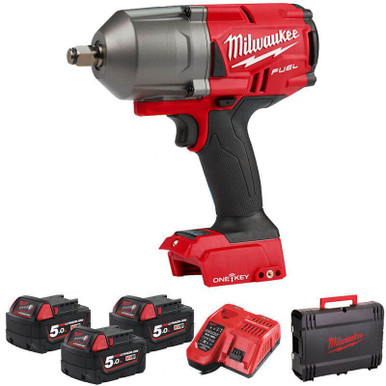 Milwaukee M18 One-Key Impact Wrench Kit 1/2 Drive 3x5.0Ah - Tool Truck UK