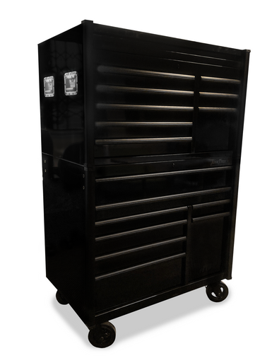 ToolTruck 42inch Tool Box Stack 8 Draw Roll Cab & 8 Draw Top Chest - Black & Matt Black - Tool ...