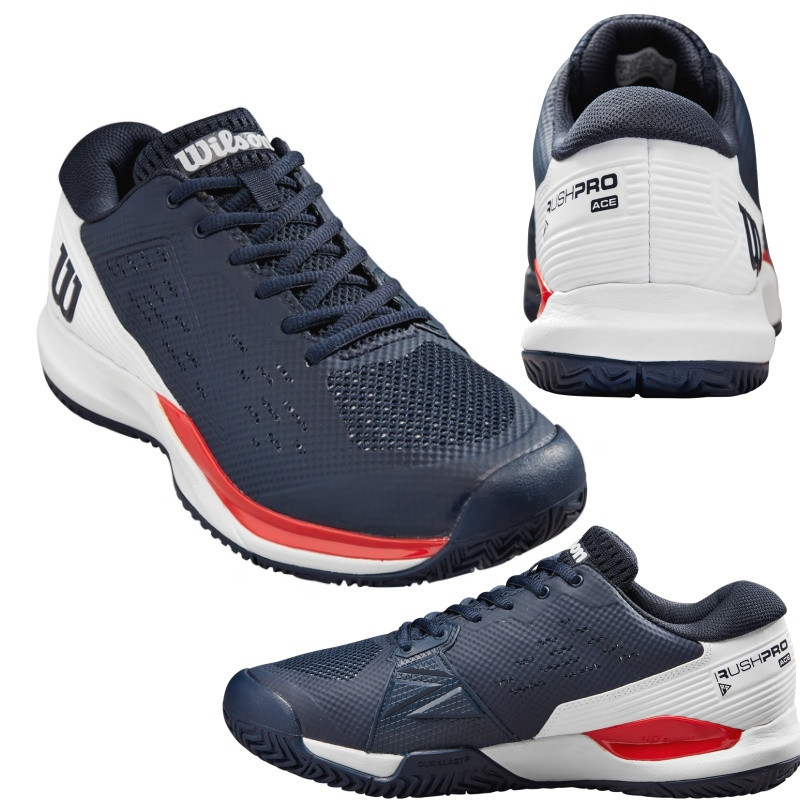 Wilson Rush Pro Ace men at Bell Racquet in Navy Red