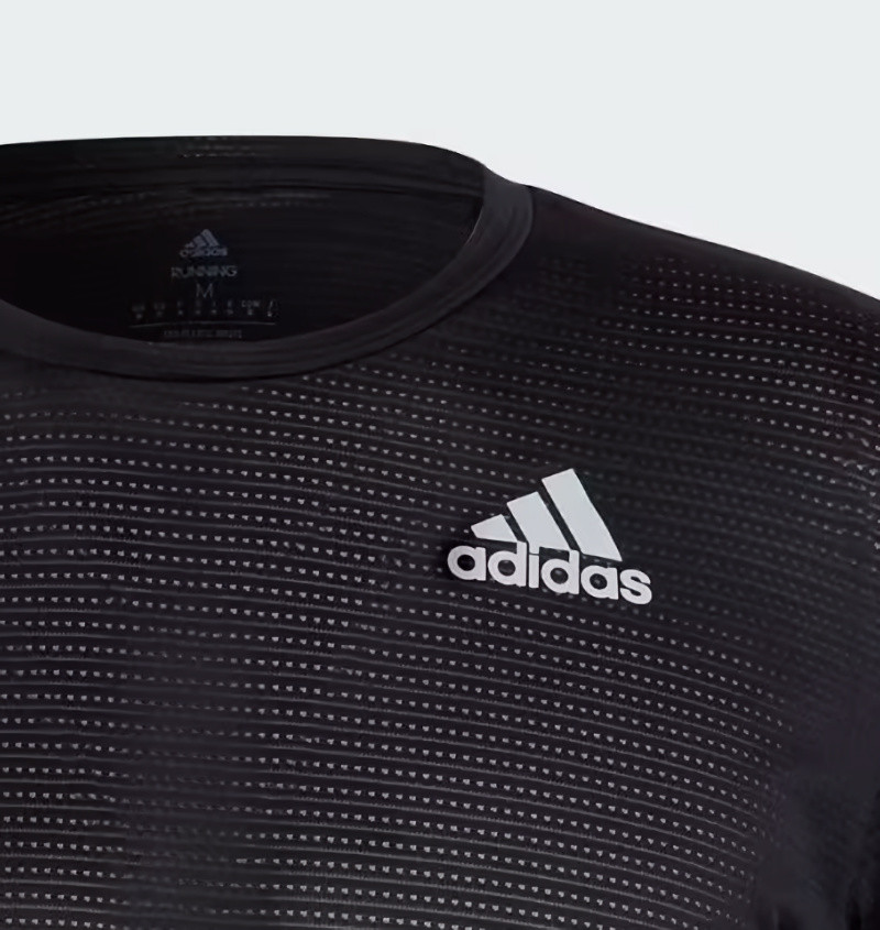adidas Own The Run Long Sleeve mesh crew for men, black