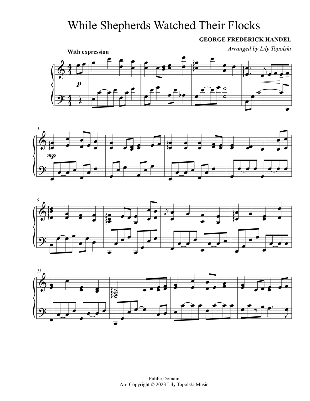 While Shepherds Watched Their Flocks - Digital Sheet Music