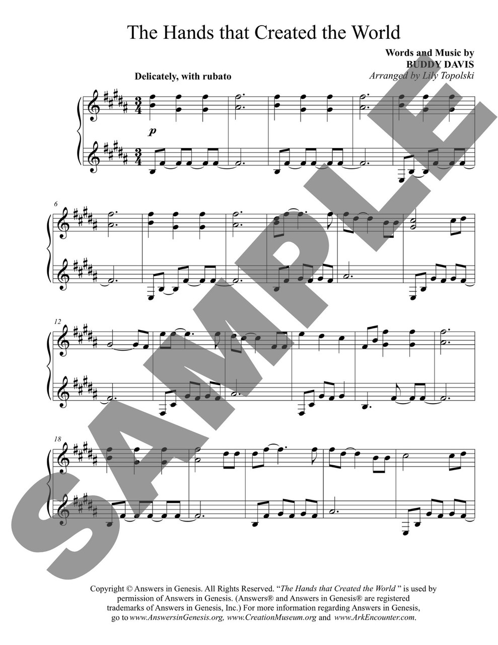 The Hands that Created the World - Digital Sheet Music