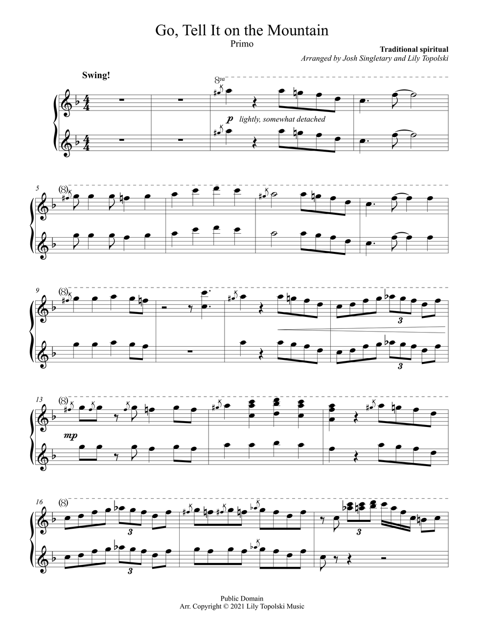 Go, Tell It on the Mountain - Duet (Digital Sheet Music)