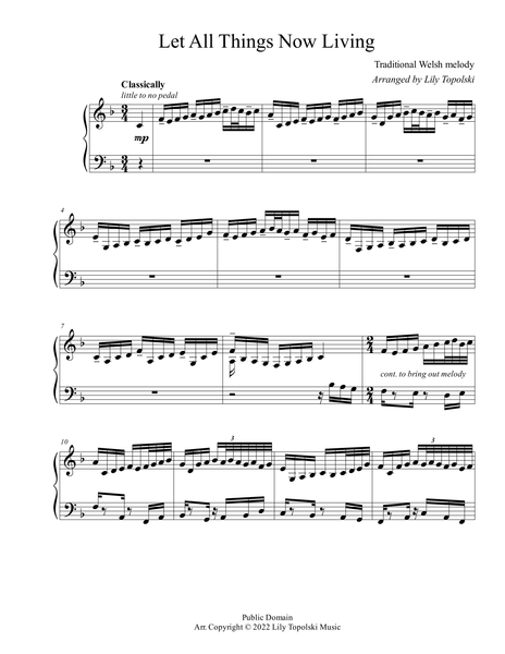 FREE: Let All Things Now Living - Digital Sheet Music
