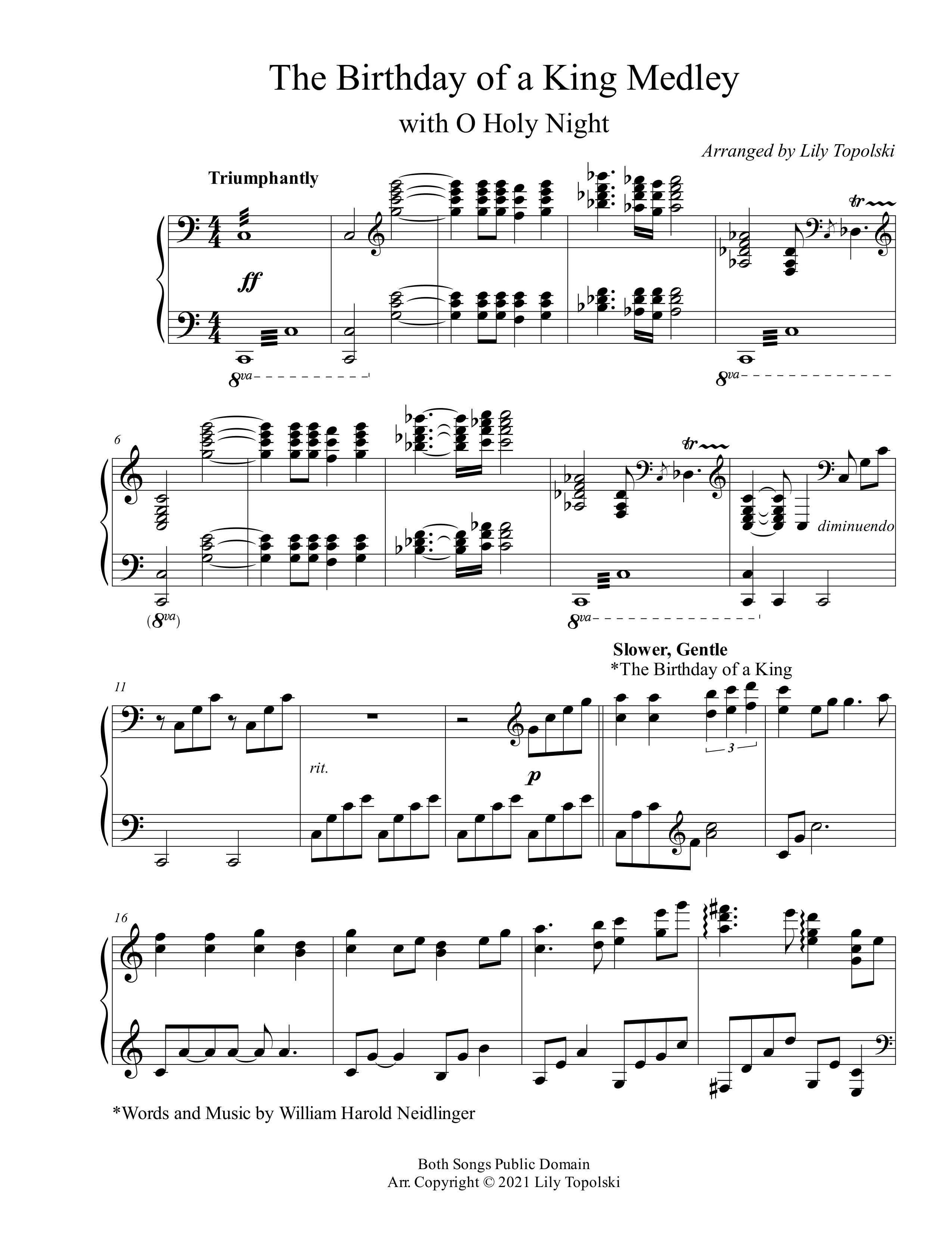 The Birthday of a King Medley - Digital Sheet Music