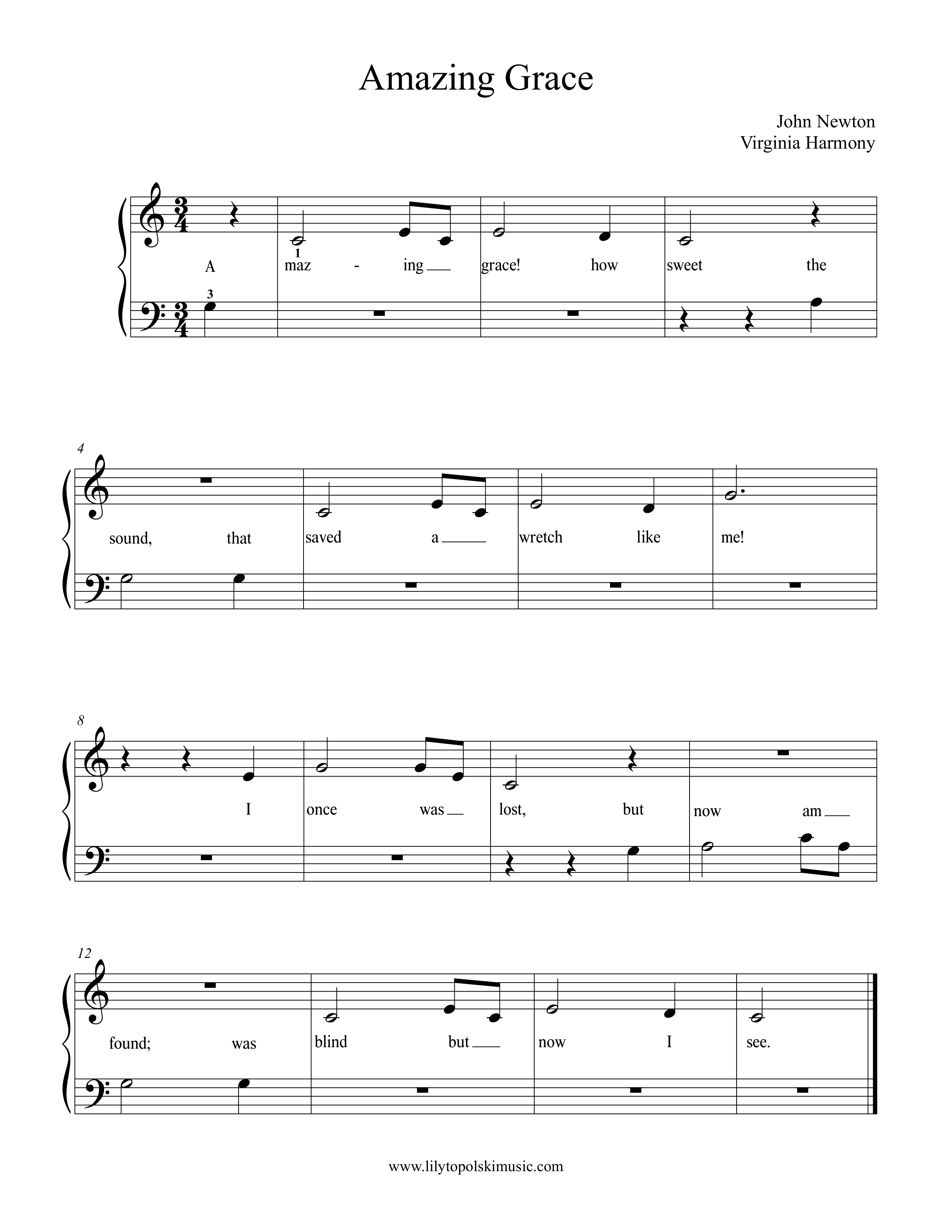 FREE: Amazing Grace - Digital Sheet Music