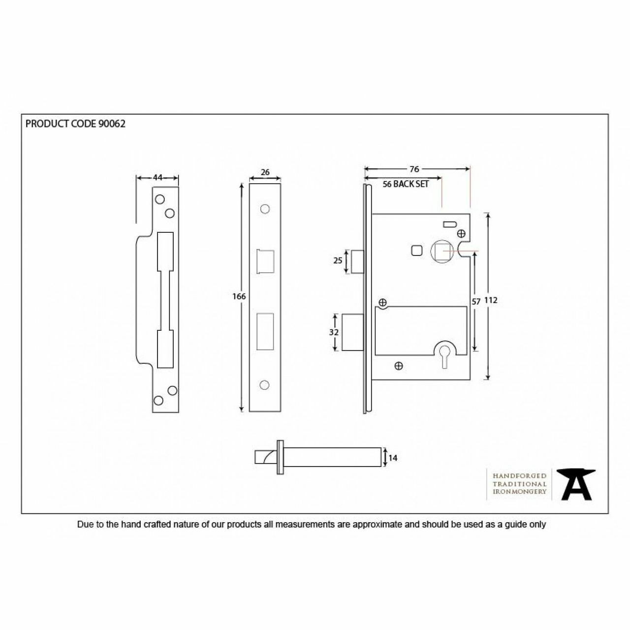 Black 3'' 5 Lever Heavy Duty Sash Lock KA 90062