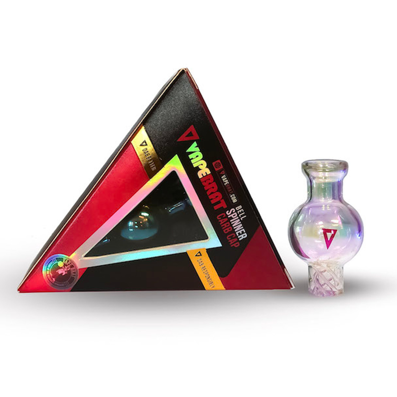 25mm Vortex Spinner Bubble Carb Cap Iridescent Quartz Banger