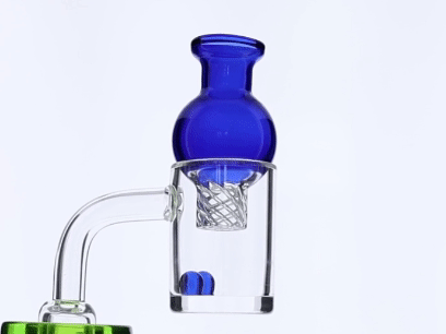 25mm Blue Bubble Vortex Spinner Carb Cap - Quartz Banger