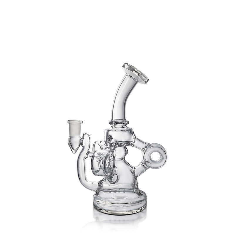 65 Mini Recycler Triple Uptake Donut Glass Dab Rig Defender Quartz