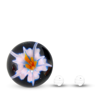 Preppy La Peui Blender Banger Set: White Lily Marble Blue - Quartz Banger