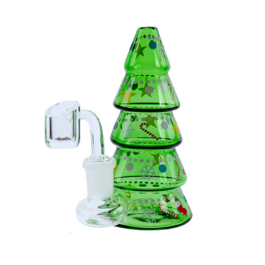Christmas Tree Dab Rig: Glow in the Dark Dab Rig - Quartz Banger