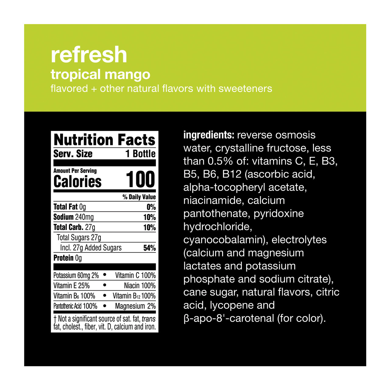 Vitamin Water - Refresh Tropical Mango - 20oz Bottle | Cloverkey ...