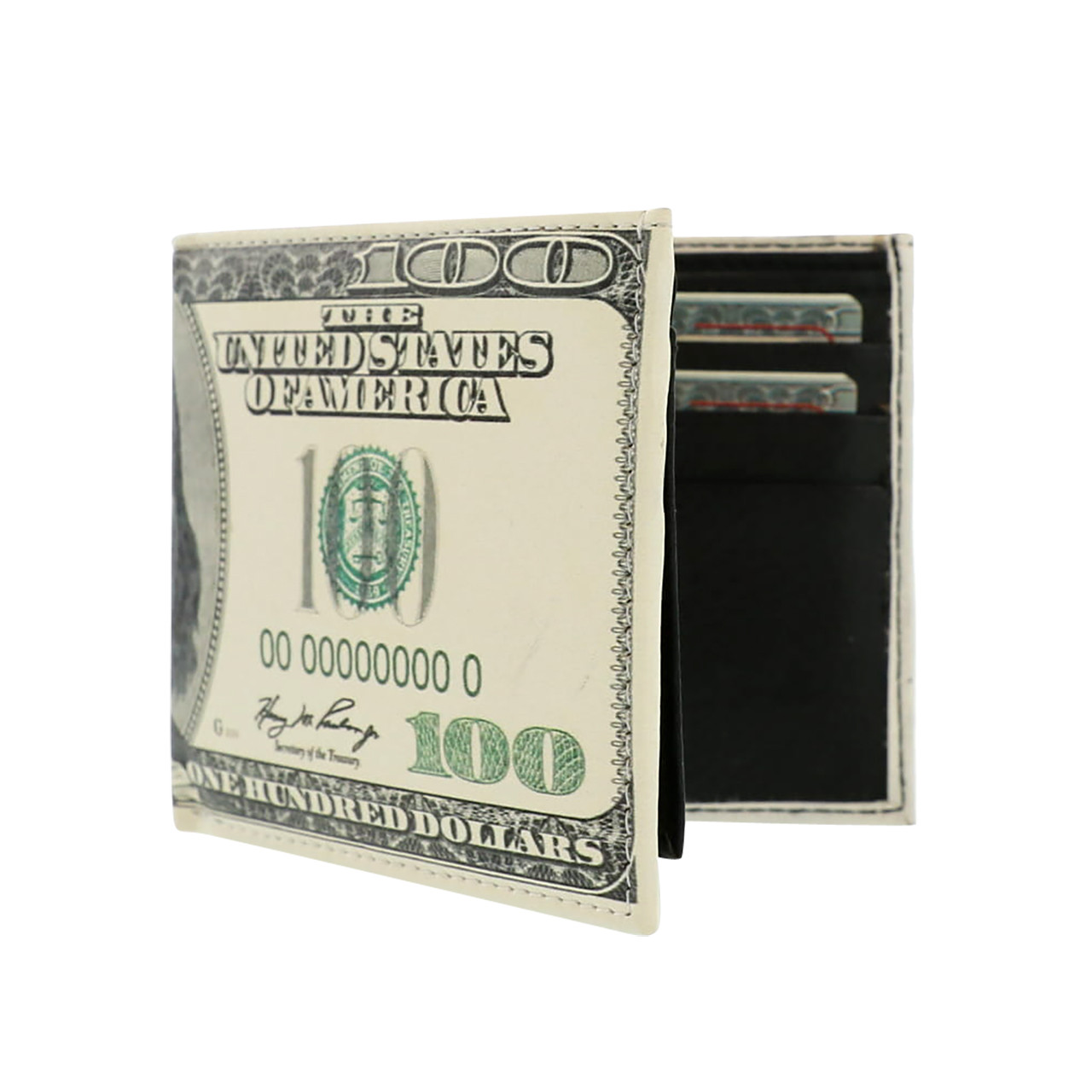 Men's Bifold Wallet - 100 Dollar Bill | Cloverkey Hospital Gift Shops