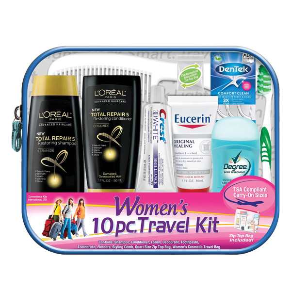 10-Piece Travel Kit for Women | Cloverkey Hospital Gift Shops