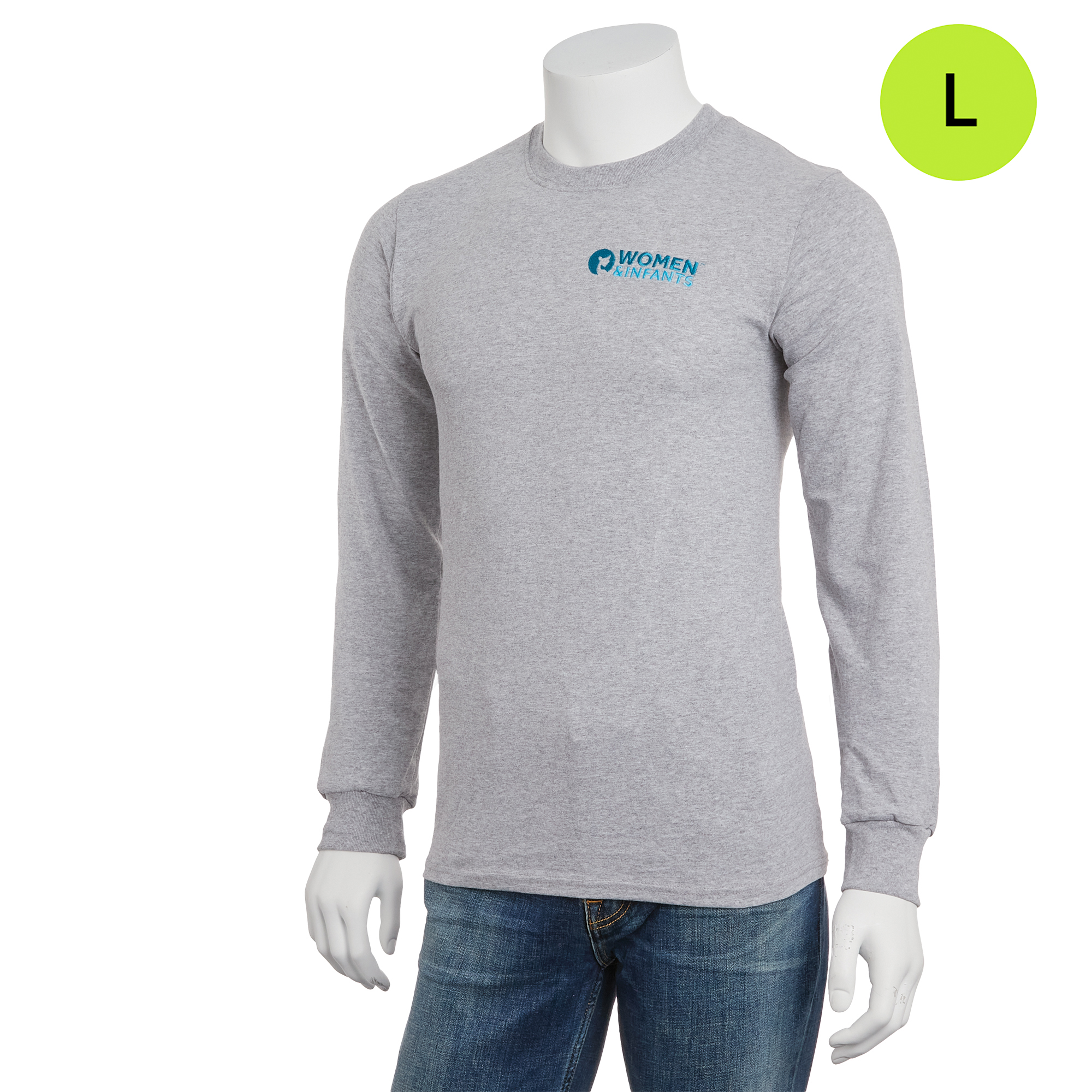 Women and Infants Hospital Logoed Long-Sleeved Shirt - Heather Gray - L ...