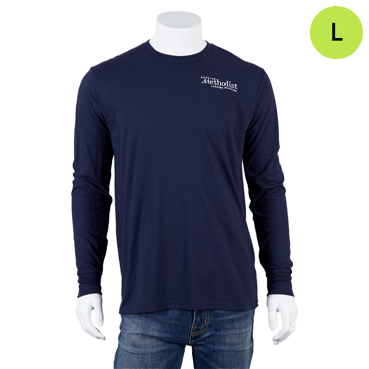 Houston Methodist Baytown Hospital Logoed Long-Sleeved Shirt - Navy ...