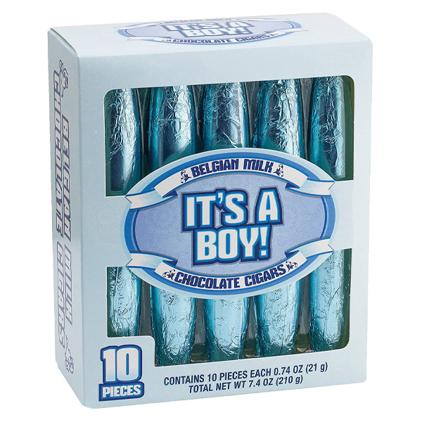10-Pack Chocolate Birth Announcement Cigars - It's a Boy | Cloverkey ...