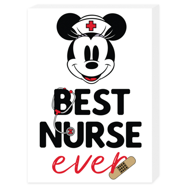 Best Nurse Ever Minnie Mouse Box Sign | Cloverkey Hospital Gift Shops