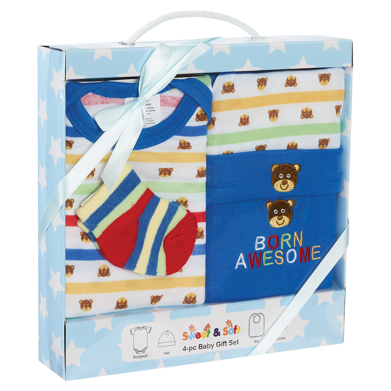 4-Piece Baby Gift Box Set - Boy | Cloverkey Hospital Gift Shops