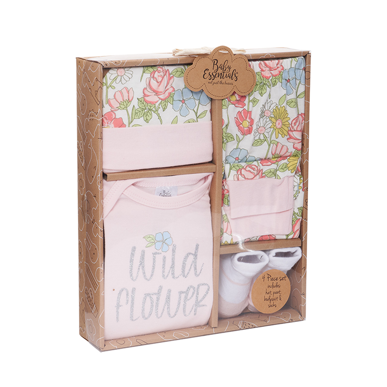 4-Piece Baby Box Set - Wild Flower | Cloverkey Hospital Gift Shops