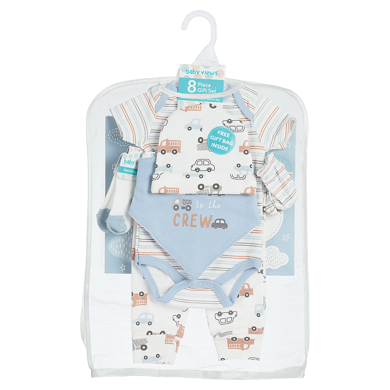 8 PC Hanging Gift Set - Welcome Little One - Boy | Cloverkey Hospital ...