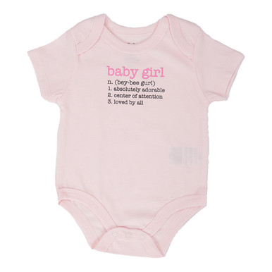 Baby Bodysuit - Baby Girl Definition - Pink | Cloverkey Hospital Gift Shops