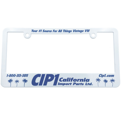 ACC-C10-FRAME-WHT - CIP1 LICENSE PLATE FRAME - WHITE/BLUE