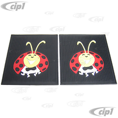 C13-15-1098 - EMPI - LADY BUG FLOOR MATS - COLORED RUBBER - REAR BEETLE ...