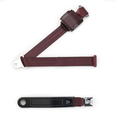 C45-3P-PB-BRG - BURGUNDY 3 POINT PUSH BUTTON LAP AND SHOULDER BELT WITH ...
