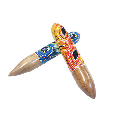 Tapping Sticks With round Aboriginal Art - Buy Online, Worldwide ...