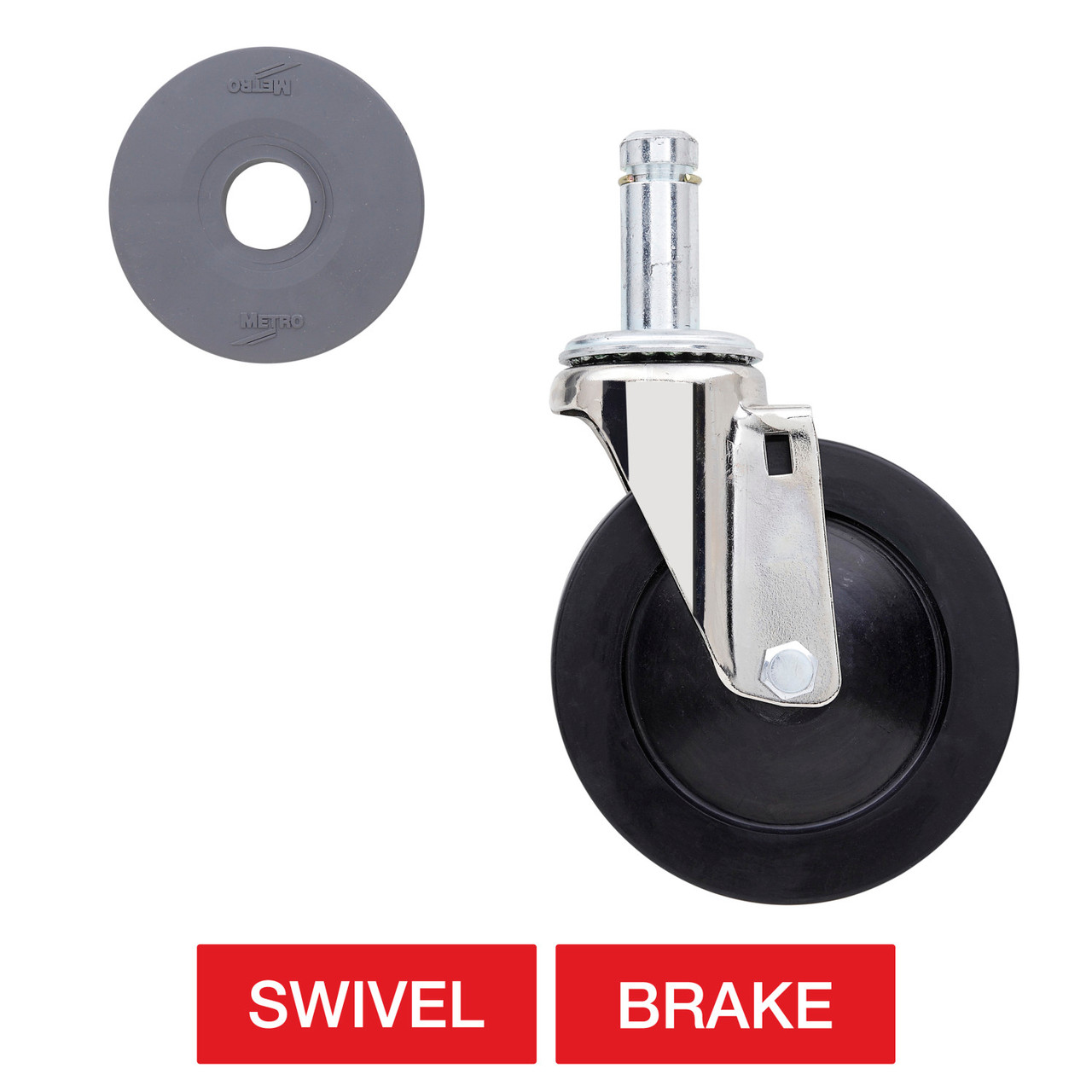 Metro 5" Conductive Stem Casters for Super Erecta Industrial Wire ...