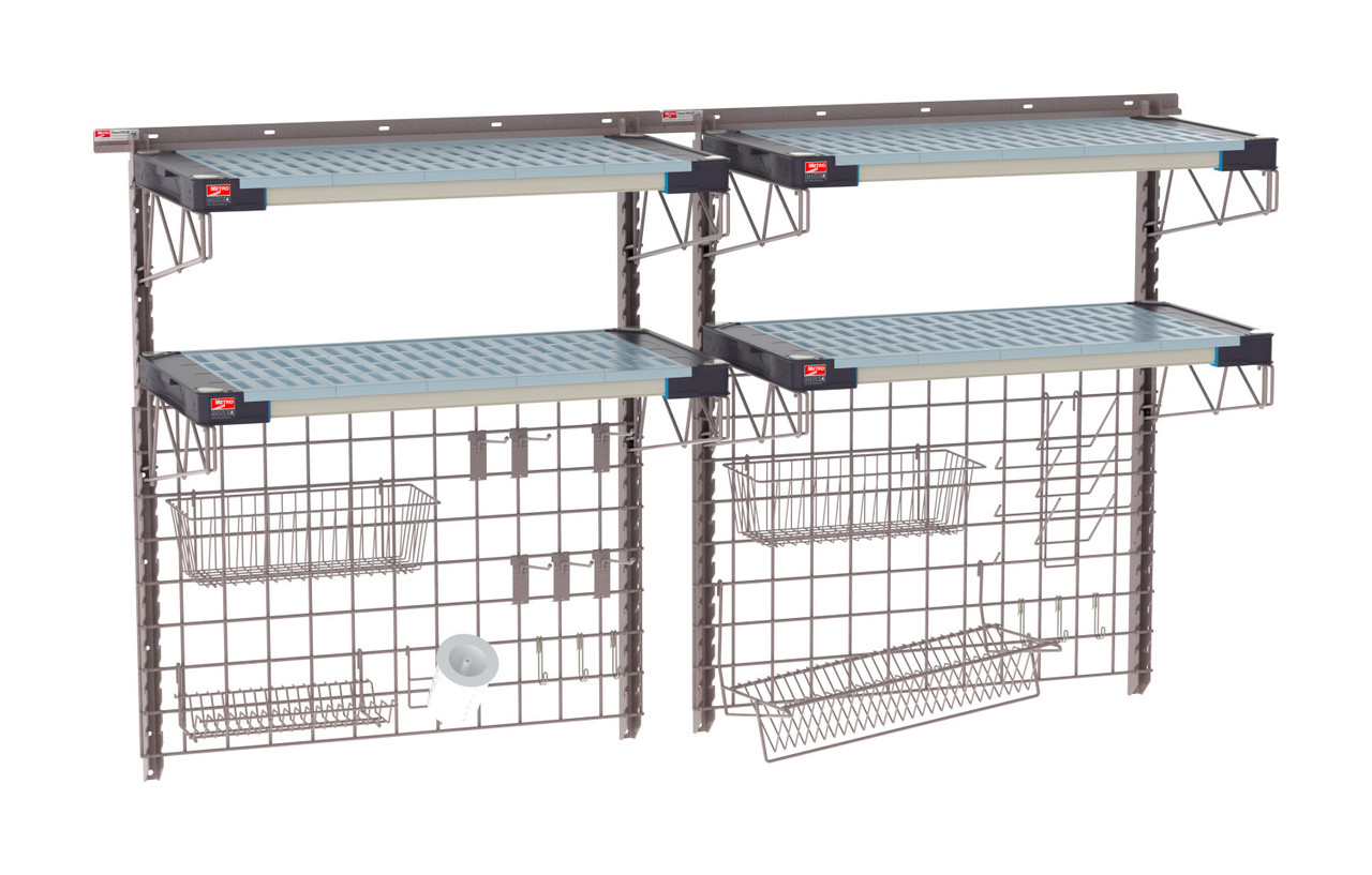 Metro SW-1872K4-45-SINK SmartWall Complete Wall Shelving System, Double ...