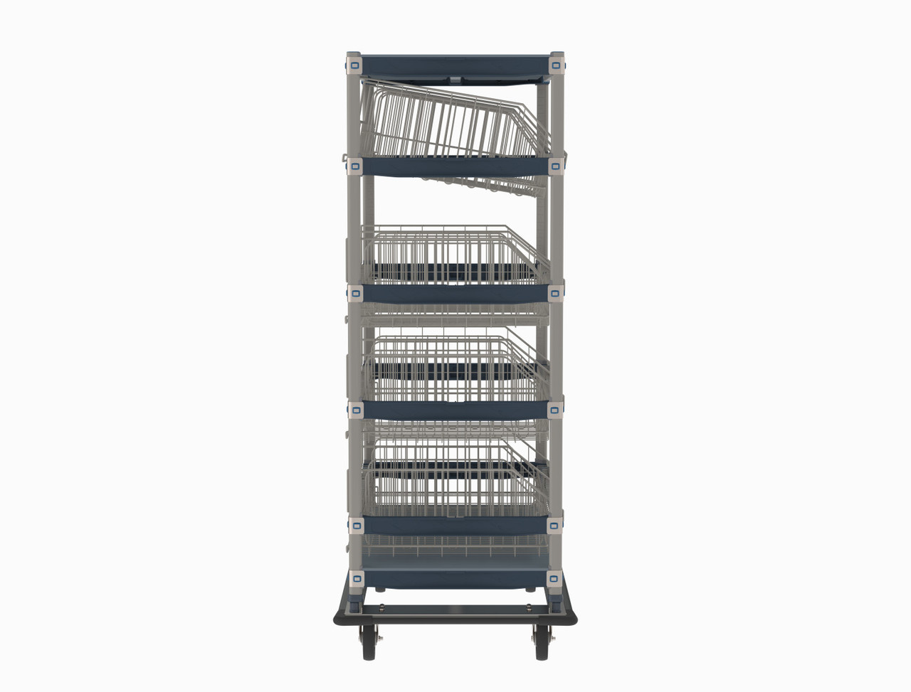 MetroMax i IV Transport/Storage Sloped Basket Cart with Top Shelf - Metro
