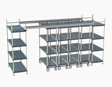 Metro Top-Track Overhead Track Shelving with MetroMax 4 Shelves - Metro
