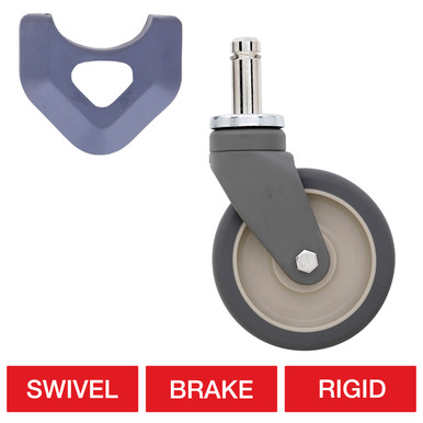 Metro 5" Polymer Stem Casters with Polyurethane Wheel Treads for ...