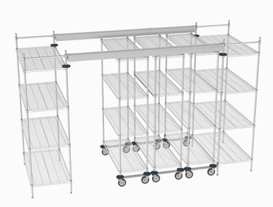 Metro Top-Track Overhead Track Shelving Complete Kit with Super Erecta ...