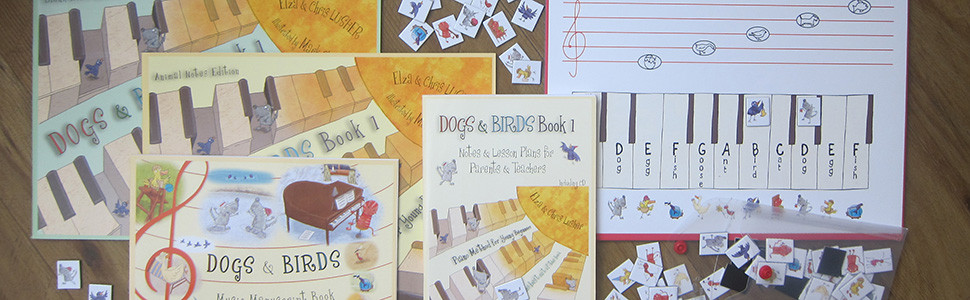 Simple piano books for children | Dogs and Birds