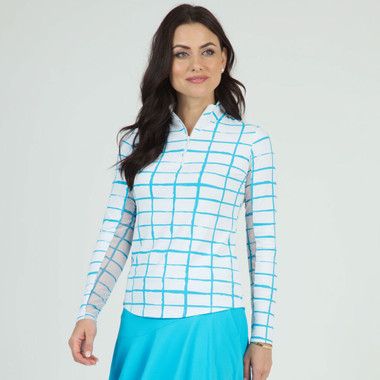 Cordova Print Long Sleeve Mock Neck Top | Cutler Sports