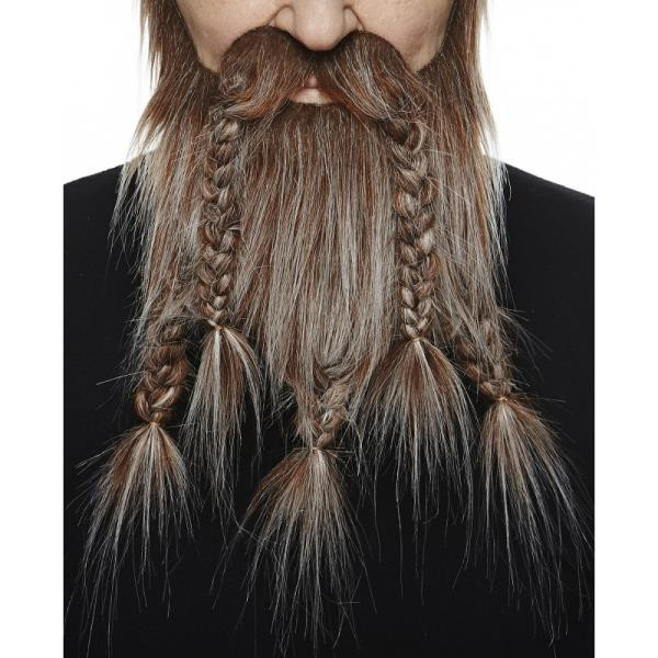 Viking Dwarf Moustache and Beard | Brown and Grey | Makeup and Facial ...