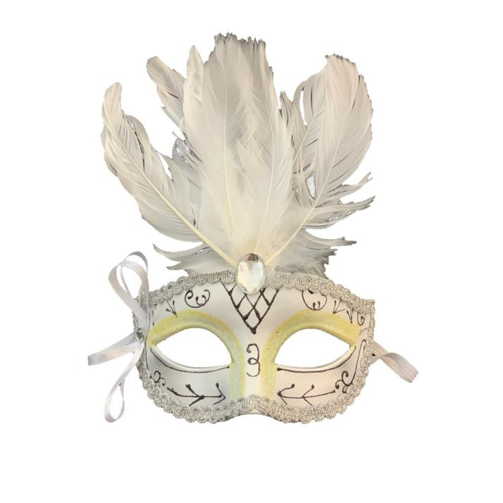 White Feather Mask | Masquerade Masks | Masks - The Costume Shoppe
