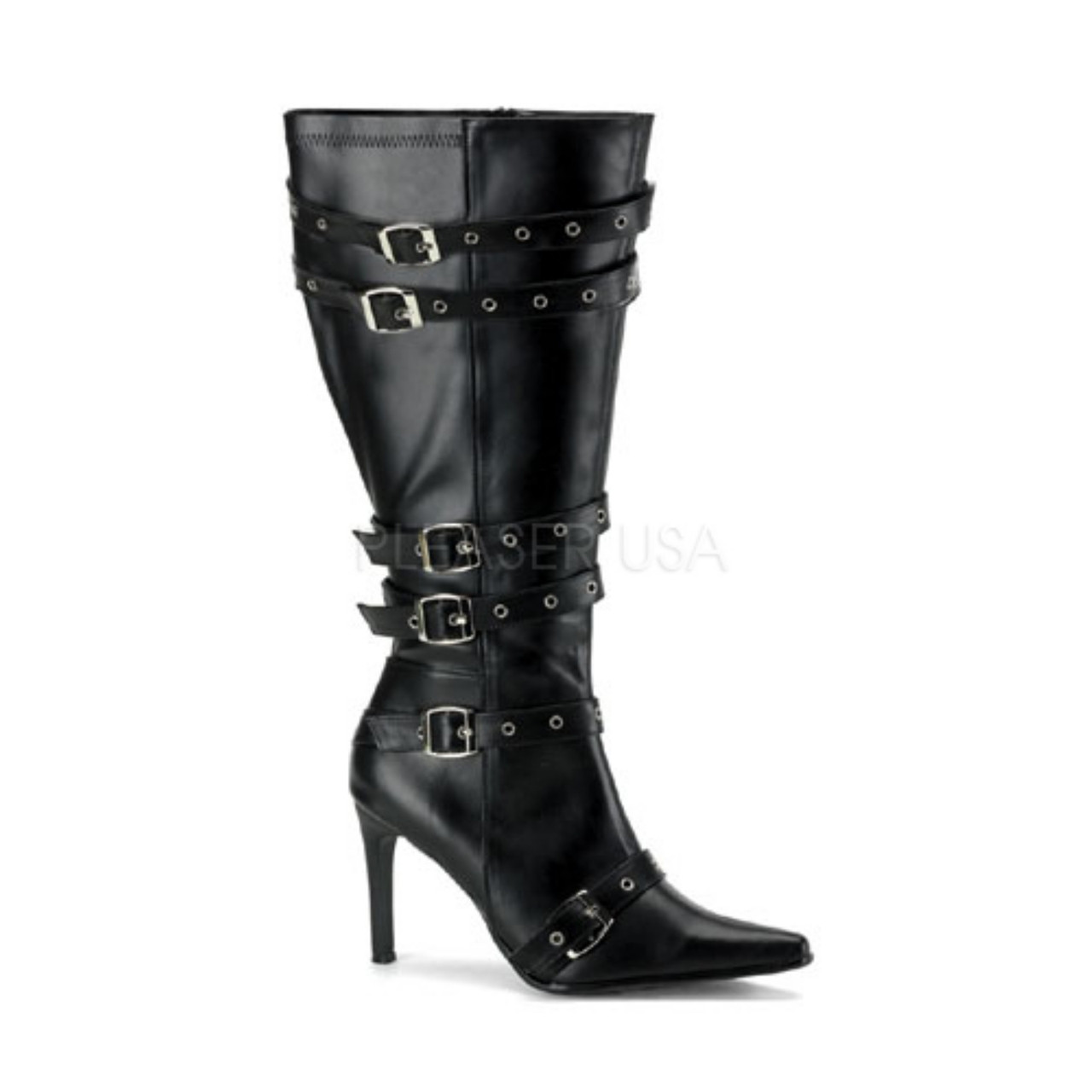 Wide Calf Black Buckled Pirate Costume Boots | Pirates | Costume ...