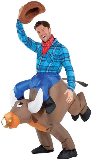 Inflatable Ride-on Bull Rider/Rodeo Cowboy Costume - The Costume Shoppe
