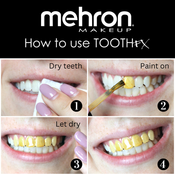 Tooth FX Temporary Tooth Paint Gold | Mehron | Makeup - The Costume Shoppe