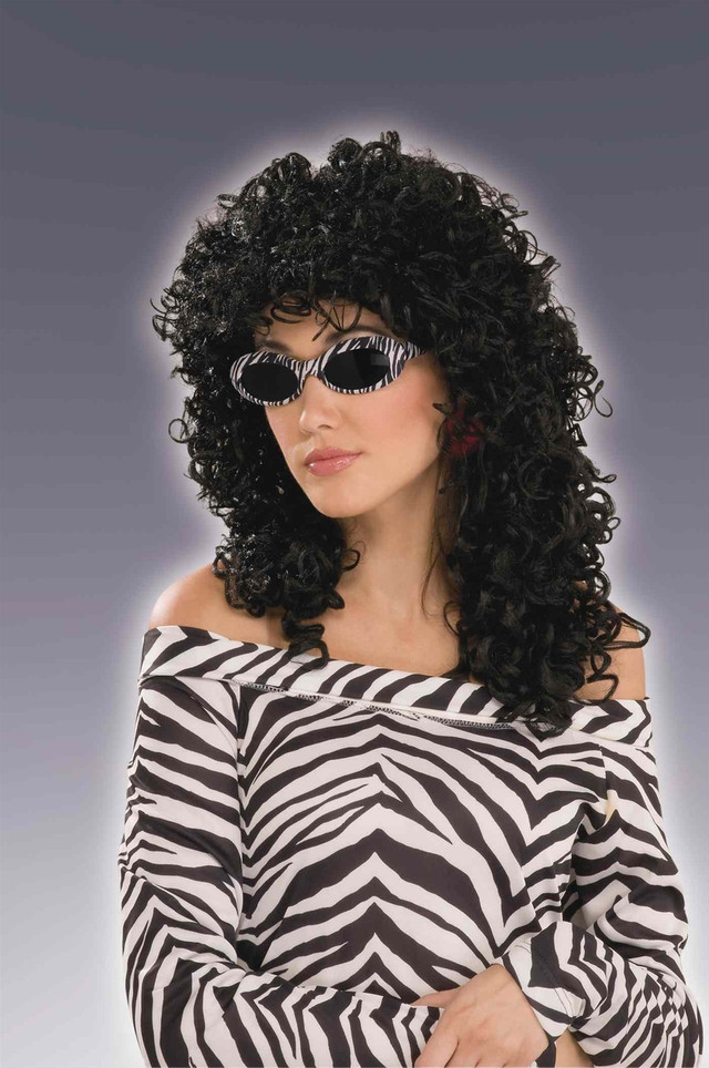 80s Wild Curl Wig Black Wig | The Costume Shoppe | Wigs Calgary